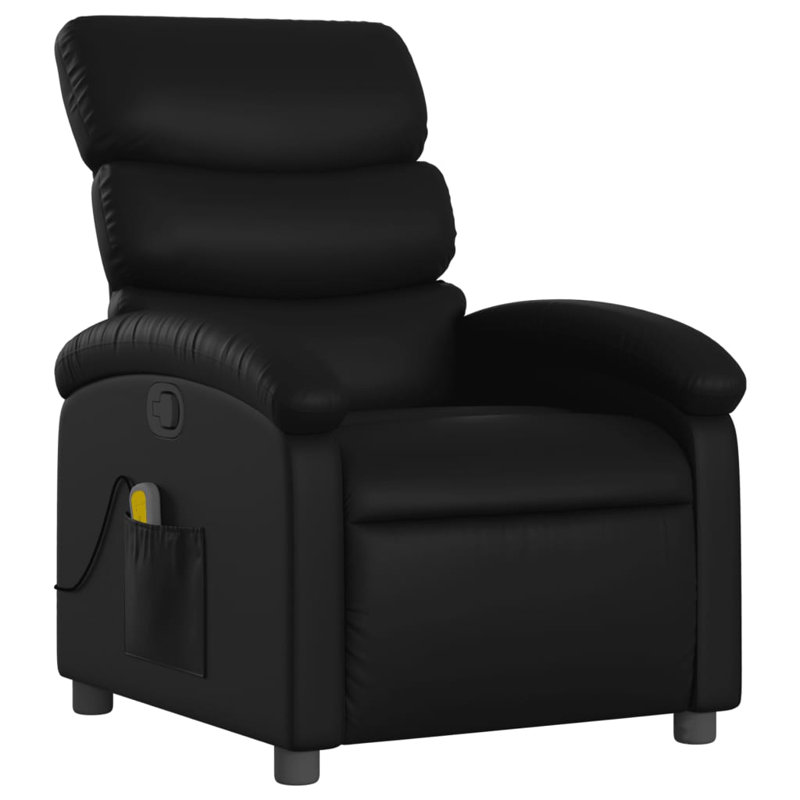 Ebern Designs Massage Recliner Chair Black Faux Leather Wayfair